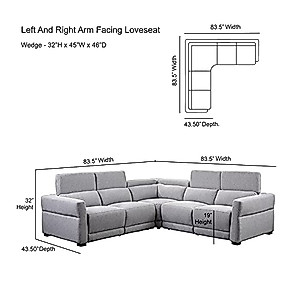 Steve Silver Isla Gray Tweed Fabric Power Reclining Sectional