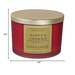 Holiday Candles | Christmas Scented Candles | Luxury Soy & Beeswax Candles for Home | 16 oz. Large Jar Candle | Gingerbread Christmas Cookie Candle | Christmas Candles