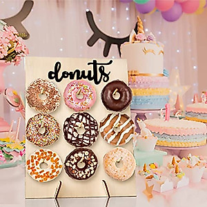 Llewyn Donut Wall Donut Display Board Donut Stand Wood Decorate for Party,Wedding,Birthday Party