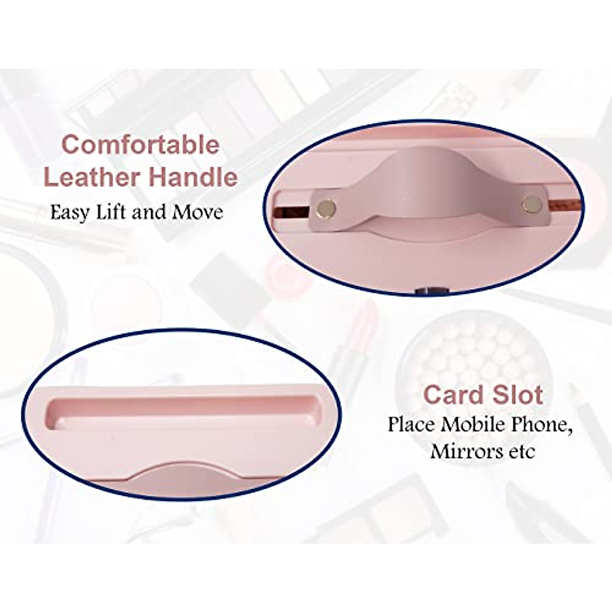 Makeup Organizer With Drawers, Wall mounted Organizer | Portable Makeup Organizer, Makeup Organizer | Makeup Storage Box, Pink Makeup Organizer