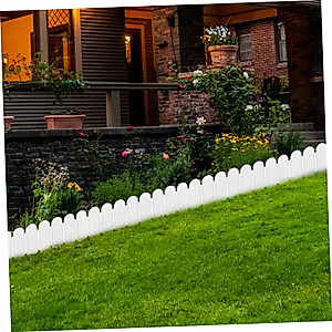 Happyyami 10 Pcs Outdoor Pet Fence Botanical Decor White Fence Pet Fences Garden Edging Plastic Fence Edgings Small Fence for Garden Dog Fence Outdoor Decorative Landscape Border Fringe Lawn