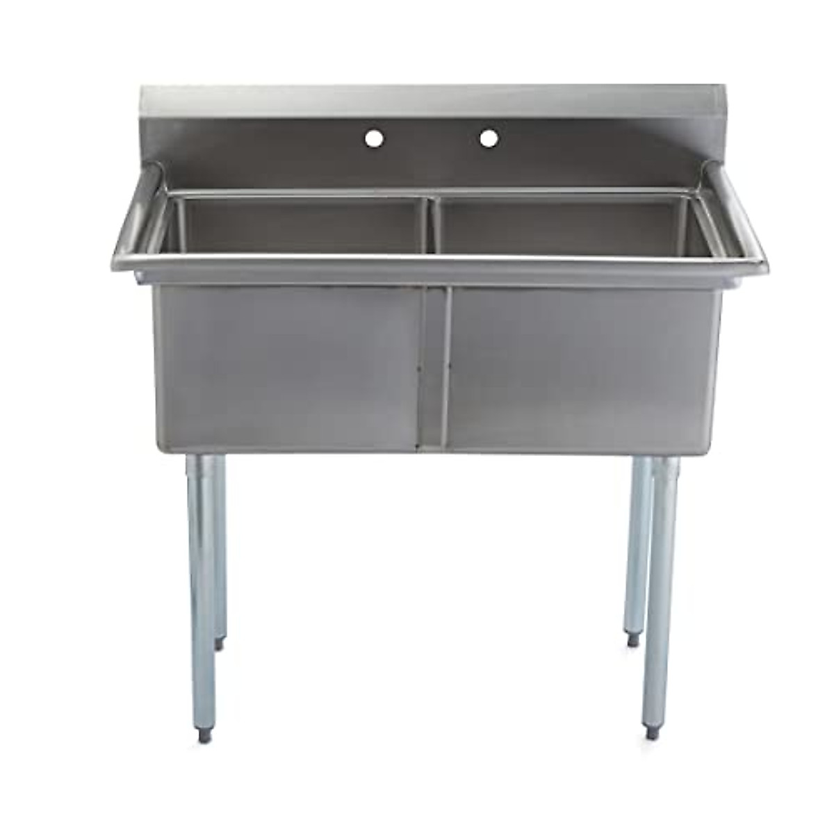 ROCKPOINT 2 Compartment Stainless Steel Commercial Kitchen Prep & Utility Sink, Silver 41"Wx23.3"Dx41.9"H