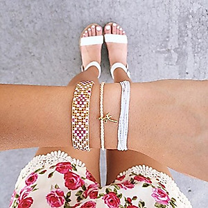 Pura Vida Jewelry Bracelets Solid Bracelet - 100% Waterproof and Handmade w/Coated Charm, Adjustable Band (Solid White)