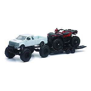 New-Ray Toy Replica 4x4 Lifted Pickup Truck with Polaris Sportsman XP1000 ATV