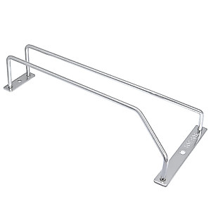 ZOOHOT 9.6-Inch Wine Glass Rack, Under Cabinet Wine Glass Holder Stainless Steel Stemware Rack - Hanging Stemware Holder for Cabinet Kitchen Bar (1 Rows, 2 Pack)