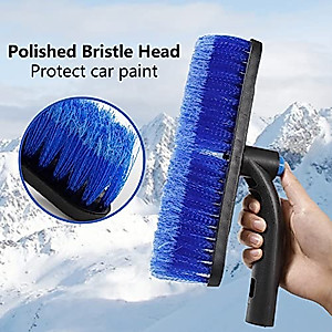 Rousytn 32" Extendable Ice Scraper Snow Brush, Snow Scraper Brush for Car Windshield, Detachable Snow Removal Tool with Foam Grip for Cars, Trucks, SUV