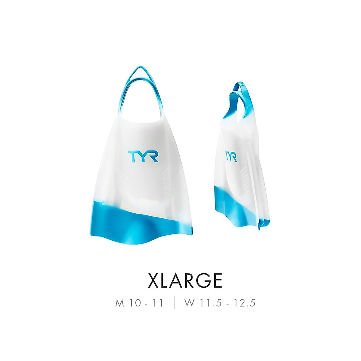 TYR Hydroblade Swim Training Fins, Clear, Large