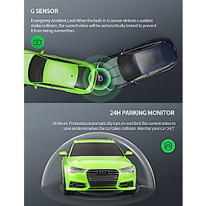 4K Dash Cam WiFi GPS - Front and Rear Dual Dash Camera for Cars, 3" IPS Touchscreen, Sony Sensor, Super Night Vision, Parking Mode, Support 256GB Max, Surfola SD810