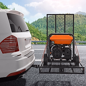 IRONMAX Hitch Cargo Carrier with Ramp, Heavy Duty Folding Mobility Scooter Wheelchair Hitch-Mounted Carrier for Car, Truck, SUV, RV, 500LBS Weight Capacity