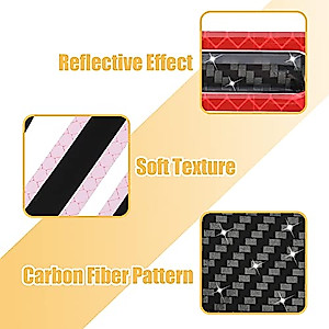 X AUTOHAUX 10 Pcs Car Door Handle Protector Carbon Fiber Reflective Sticker Door Handle Protective Film Decals Red