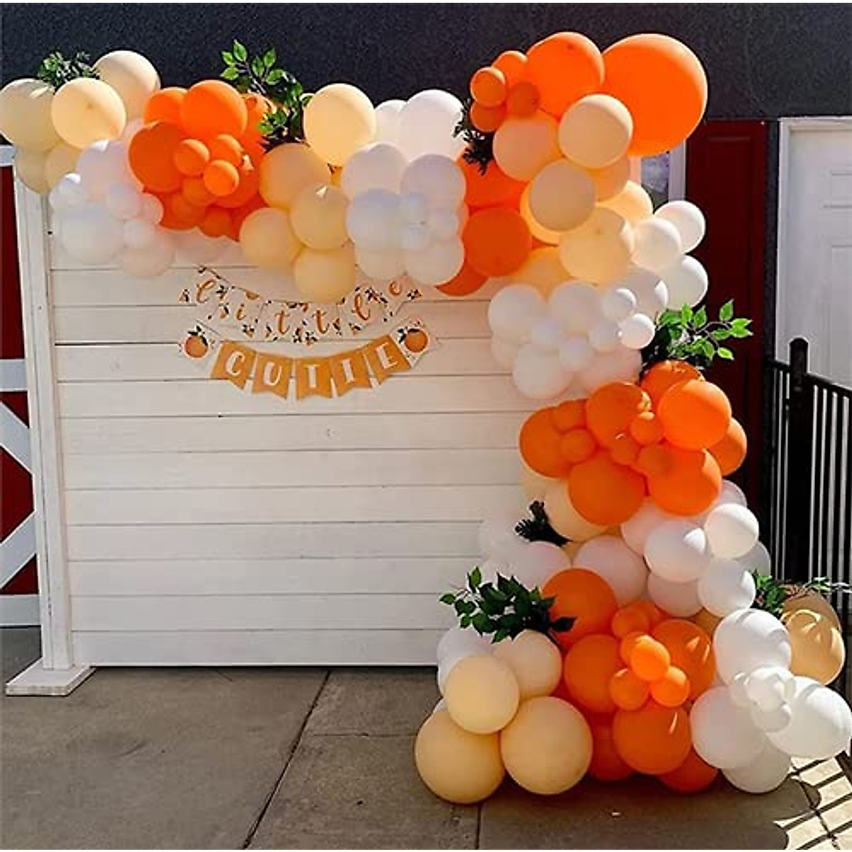 OOPAT DIY Little Cutie Balloon Garland Kit for Baby Shower Birthday Orange Citrus Themed Bridal Shower Party Backdrop Decoration(Orange)