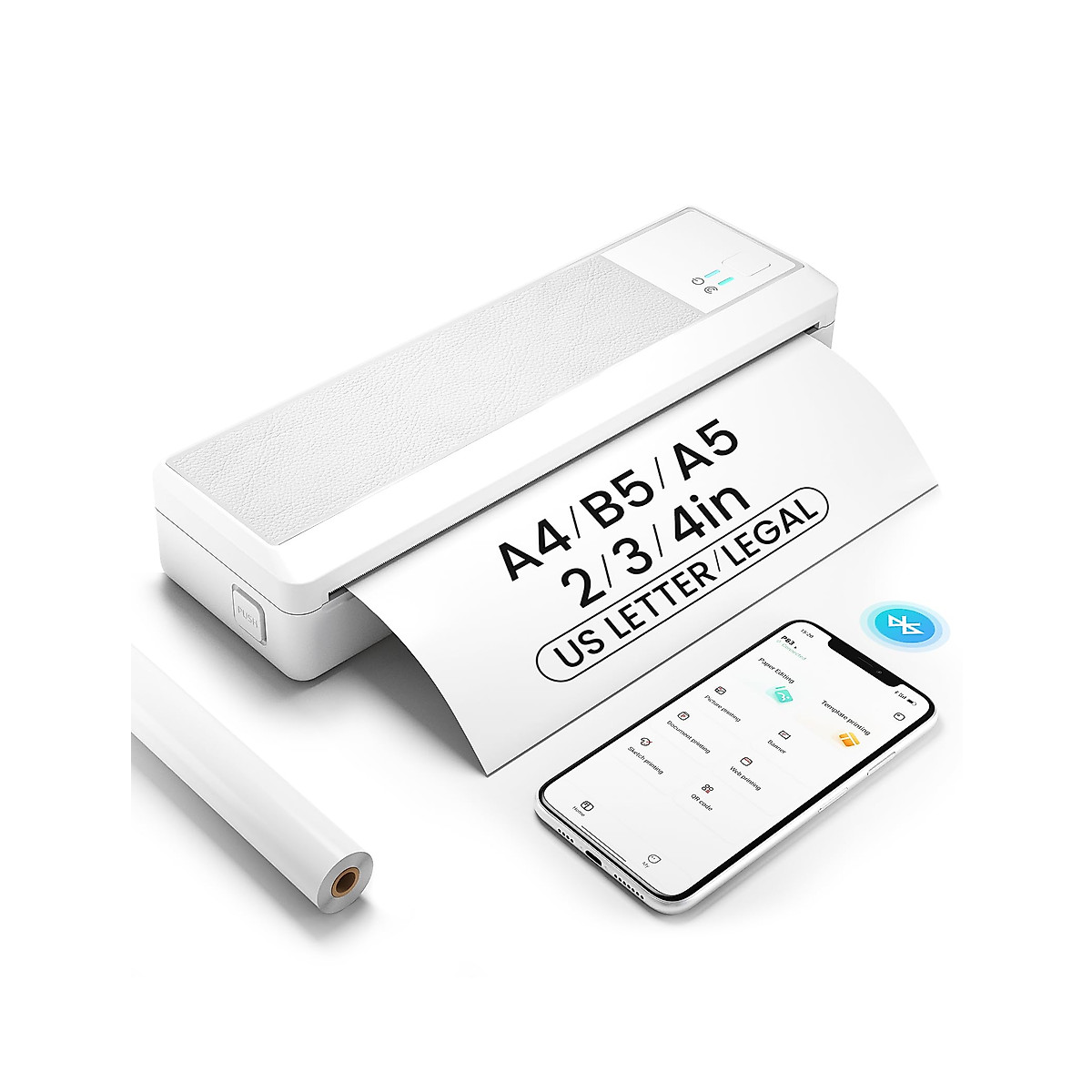 vretti Portable Printers Wireless for Travel, P83 inkless Printer with 304DPI, Portable Thermal Printer, Instant Printing, Inkless Printer for iOS&Android, Support 8.5" X 11" US Letter&Legal A4&B5