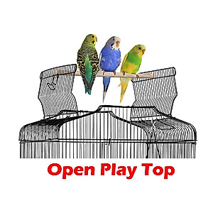 Large Open Top Canary Parakeet Cockatiel Lovebird Finch Bird Cage - 18" Length x 14" Depth x 35" Height