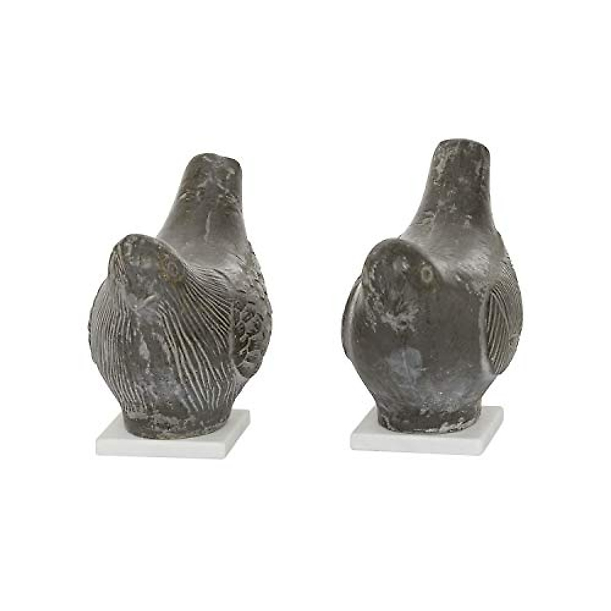 Deco 79 Set of 2 Brown Ceramic Coastal Bird Sculpture 16.75, 18.25 Inches