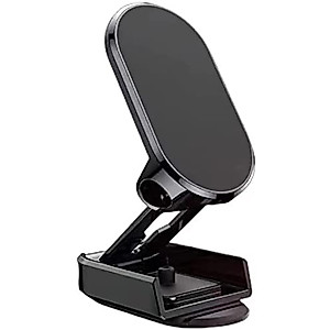 DCLINA 2023 New Alloy Folding Magnetic Car Phone Holder, Magnetic 360° Car Phone Holder Stand Dashboard Folding Bracket Universal (Black)