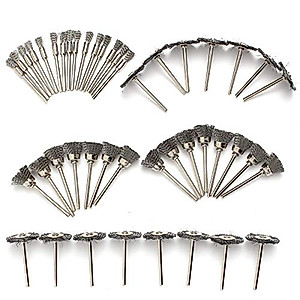 45PC Wire Brushes for Drill Set Stainless Steel Wheel Brushes Dremel Accessories for Rotary Tools - Grinding, Sanding, Polishing