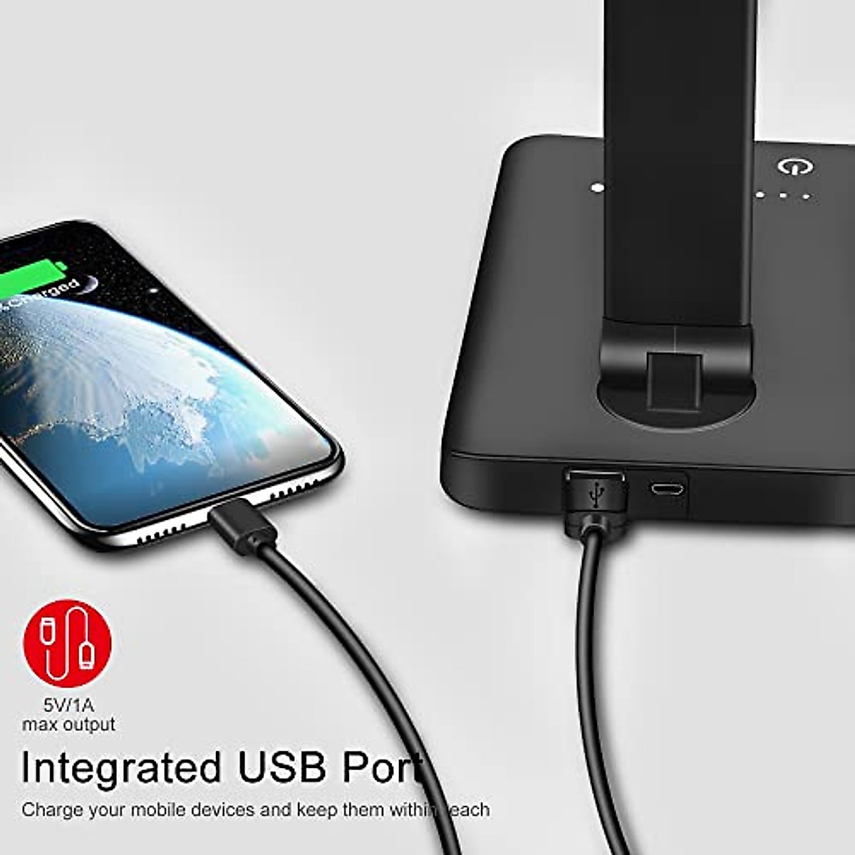 AFROG 8-in-1 4th Gen Multifunctional LED Desk Lamp with 10W Fast Wireless Charger,USB Charging Port,1200Lux Super Bright,5 Lighting Mode,7 Brightness，40 Min Timer,Night Light Function,5000K