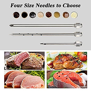 Uironly Meat Injector,Turkey Seasoning Injection Kit with 3 Professional Marinade Injector Needles for Grill Smoker BBQ Brisket; Include User Manual, E-Book - Storage Case