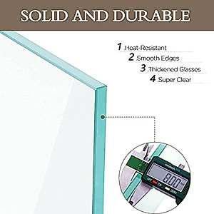 Ulax Furniture 31 x 11 x 4 Inch Fire Pit Glass Wind Guard Clear Tempered Glass Flame Guard for 29 Inch Outdoor Patio Fire Table Burner Pan, 5/16 Inch Thick