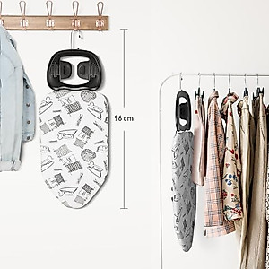 Duwee 14"×25" Table Top Ironing Board with Iron Rest,Small Ironing Board Heat Resistant Cover with Thick Padded Cover,Compact,Folding Legs,White