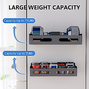Magnetic Spice Rack Organizer for Refrigerator, LIDTOP 4pcs Hanging Spice Rack Wall Mount Metal Seasoning Organizer Rack Moveable Space Saver Fridge Spice Organizer for Refrigerator and Microwave Oven