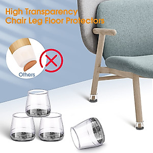 32Pcs Silicone Chair Leg Floor Protectors, Chair Leg Protectors for Hardwood Floors