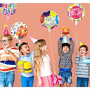 30 Pcs Happy Birthday Floating Balloons helium Foil Balloons Aluminum Foil Globe Balloons 18 Inches Party for Birthday Party Decoration, 10 Patterns