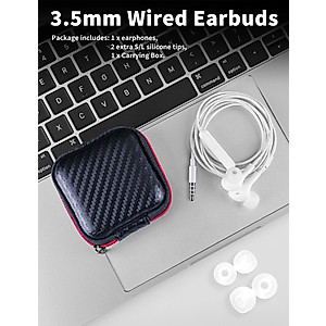 Wired Earbuds with Microphone, TITACUTE 3.5mm Wired Earphone Magnetic in-Ear Headphone Jack Stereo Audio for iPhone 6 iPad Samsung A14 A13 A03s S10e S10 Motorola One 5G Ace Moto G Stylus Power Android