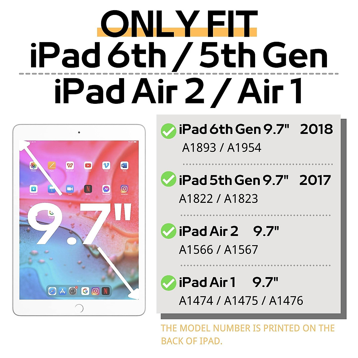 PEPKOO Kids Case for iPad 9.7 2017/2018 - Lightweight Shockproof Handle Stand Rugged Cover for Apple iPad 6th Generation/5th Gen/Air/Air 2 (Green)