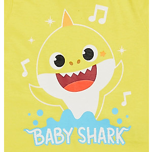 Pinkfong Baby Shark Toddler Girls 3 Pack T-Shirts Pink/Yellow/Blue 3T