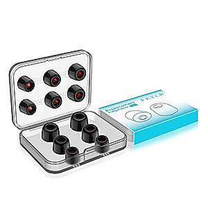 6 Pairs Earphone Tips F FEYCH Premium Replacement Earbud Tips Memory Foam Earphone Tips Blocking Noise Foam Tips Suit for 4.5-6.3mm Nozzle in-Ear Earphones with Storage Box(S/M/L, Black)