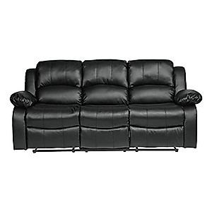 Lexicon Baluze Double Reclining Sofa, Black