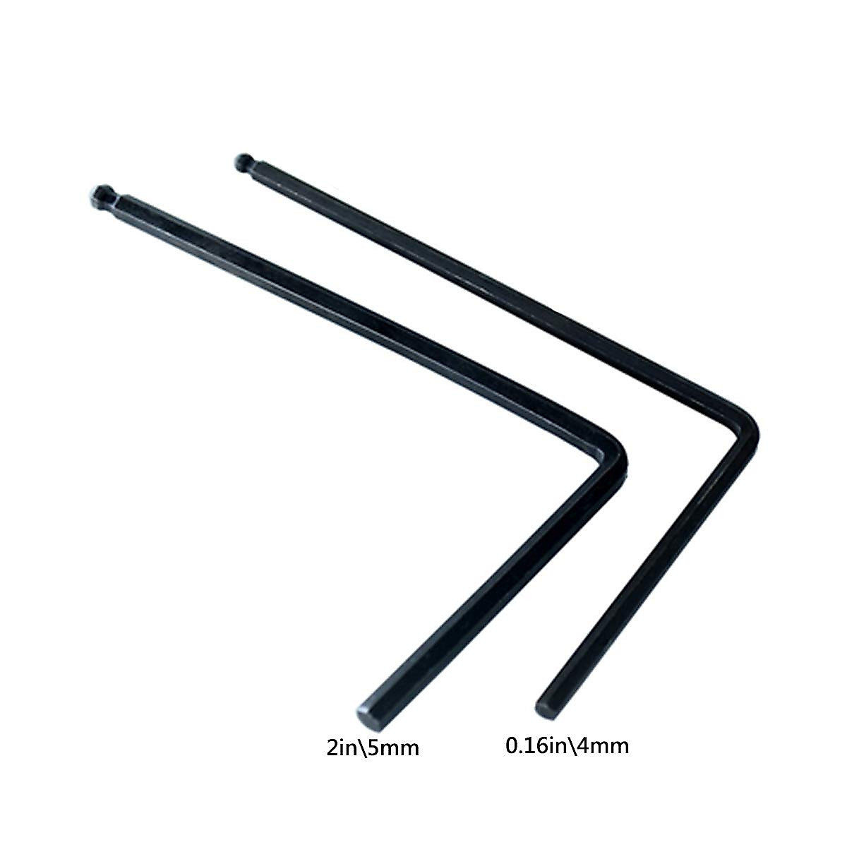 LGEGE Guitar Ball End Allen Wrench Set Repair Tool Guitar Neck Bridge Screw Truss Rod Adjustment 4mm and 5mm (Black)