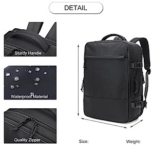 Shaelyka Medium Travel Backpack, 23L Carry On Backpack,Flight Approved Water Resistant Luggage Backpack Fit 15.6 Inches Laptop