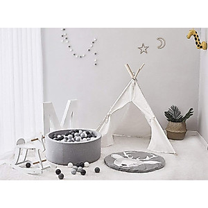 LA FEIER Deluxe Foam Ball Pit Kiddie Balls Pool Toddler Playpen Soft Round Ball Pool Play Toy for Baby Kids Children Indoor & Outdoor, Grey