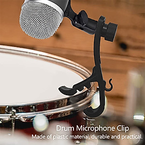 Watris Veiyi Drum Microphone Clip, 4Pcs Microphone Drum Mount, Drum Rim Mic Clips, Drum Microphone Clamp, Shockproof Drum Microphone Securing Clip Musical Instrument Supplies