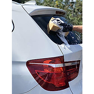 Glart 44WSN 2-Piece Set of car Washing sponges Natural for car Washing, Wheel Rims, paintwork, Yellow, 79 x 50 cm