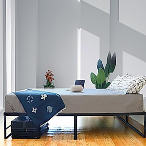 HOMWAYART Cheap Base De Camas Twin Size,Black Metal Heavy Duty Kids Twin Platform Bed Frame,Double Mattress Frame,Tall Spaces Storage,No Box Spring Required.