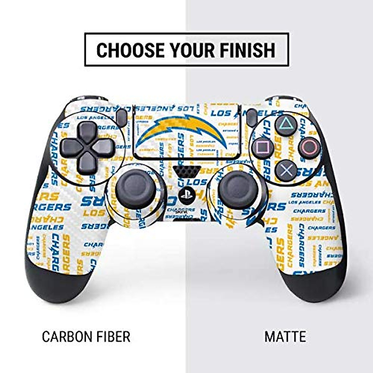 Skinit Decal Gaming Skin Compatible with PS4 Pro/Slim Controller - Officially Licensed NFL Los Angeles Chargers White Blast Design