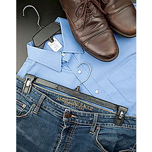 HangOn Combo Set Recycled Plastic Shirt & Pants Hangers, 19 Inch & 14 Inch, Black, 30 Pack