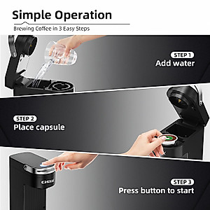 CHULUX Slim 2 in 1 Single Serve Coffee Maker for K Cup & Ground Coffee, Mini Travel One Cup Coffee Machine for Home, Desk, Kitchen and Bedroom, Fits Travel Mug