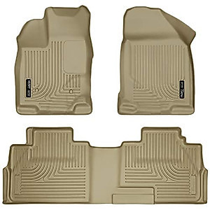 Husky Liners Weatherbeater Floor Mats | Fits 2007 - 2014 Ford Edge, 2007 - 2015 Lincoln MKX | Front & 2nd Row, 3-pc Tan - 99763