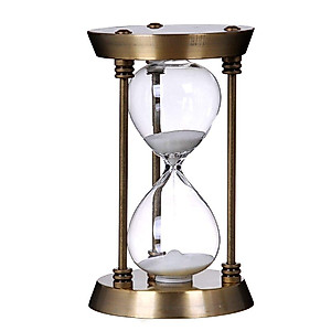 Bellaware 60 Minute Metal Hourglass Sand Timer, Decorative Large Size Sand Clock (Bronze)