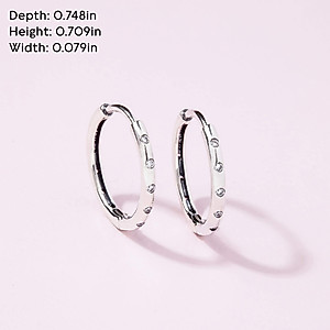 Pandora Jewelry Simple Sparkling Hoop Cubic Zirconia Earrings in Sterling Silver