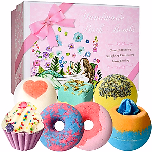 STNTUS INNOVATIONS Bath Bombs, 7 Natural Bath Bomb Gift Set, Handmade Bubble Bathbombs for Women Kids, Gifts for Mom Her Girlfriend, Mothers Day Gifts, Birthday Valentines Christmas Gifts for Women