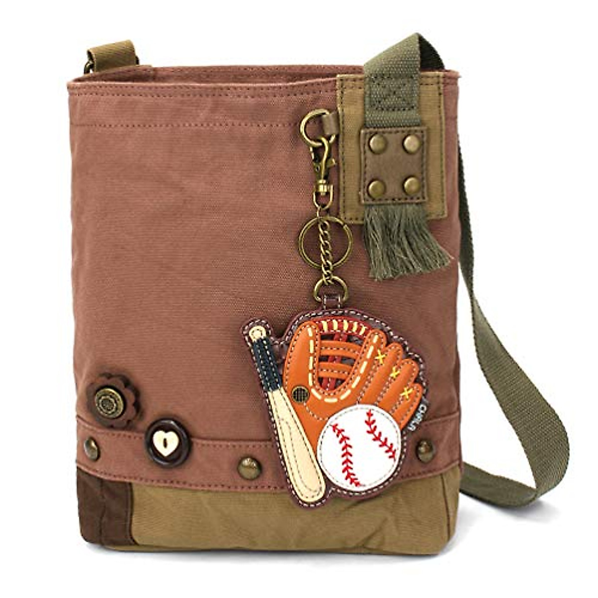 Chala Women Handbag Patch Crossbody - Baseball - Mauve