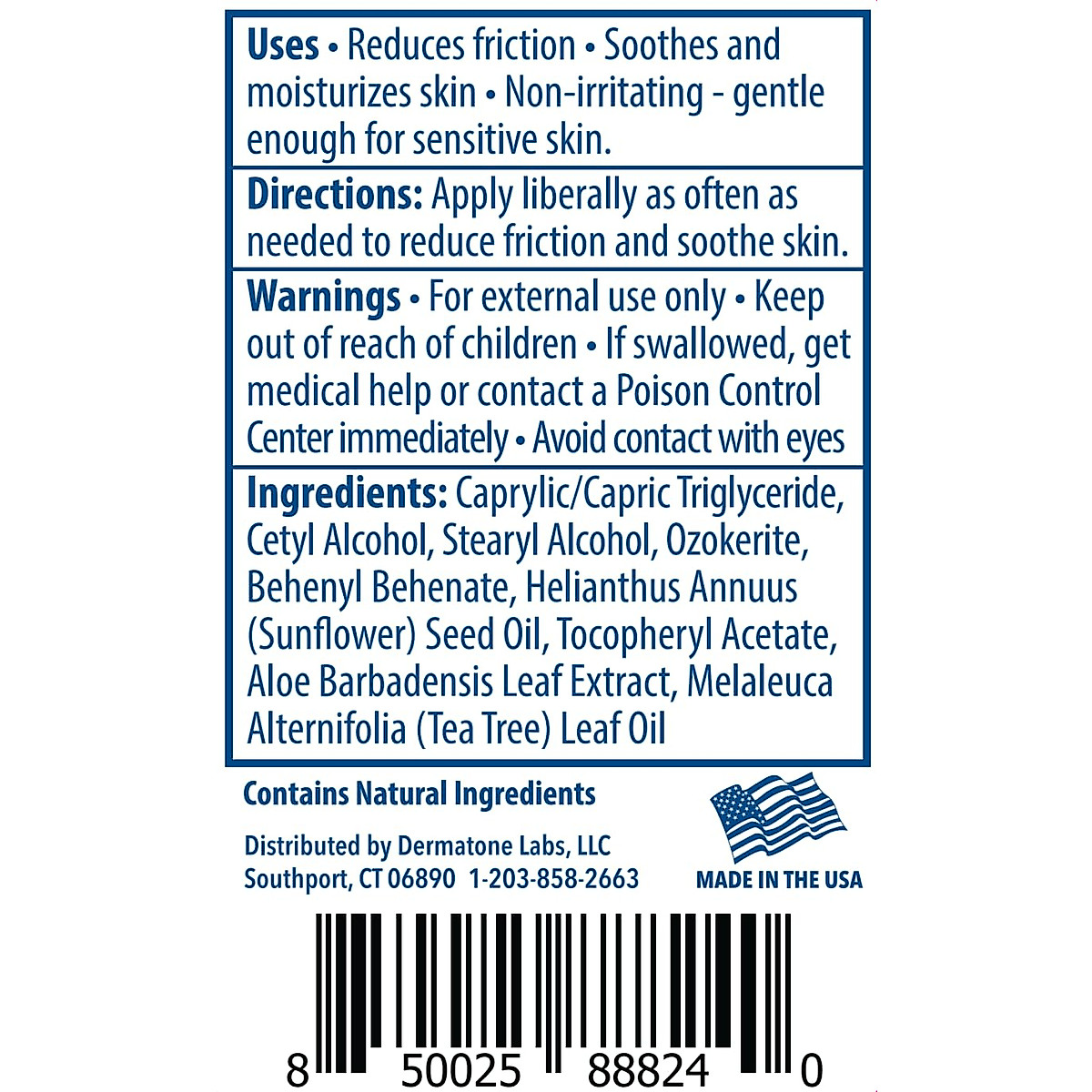 Dermatone Travel Size Anti-Chafe Body Stick | Fragrance Free | Prevent Friction & Chaffing Skin Balm | | Long Lasting | Use for thigh, arm, chest, butt rubbing | Small .5oz Stick