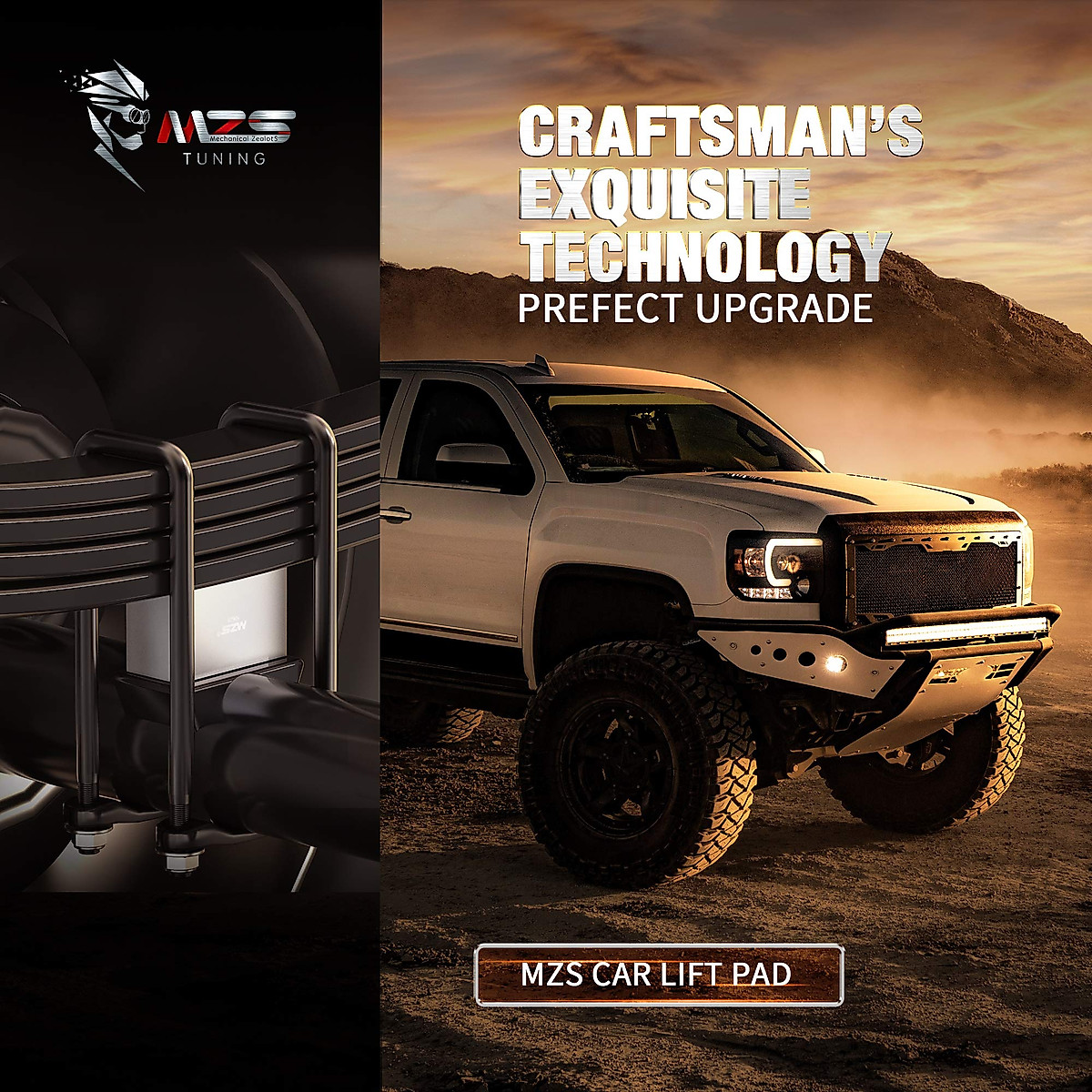 MZS Rear Leveling Kit 1" Lift Blocks Compatible with 1995-2023 Tacoma/1995-2021 Tundra 2WD 4WD