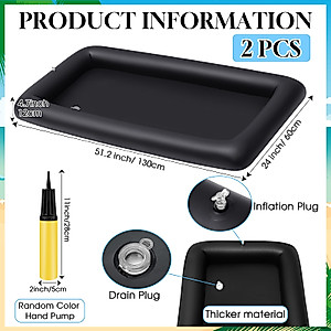 Leitee Inflatable Serving Bar Kit Includes Salad Buffet Tray with Drain Plug Mesh Food Cover Food Drink Containers and Inflator for Ice Supplies Summer Party Camping Picnic(Black)