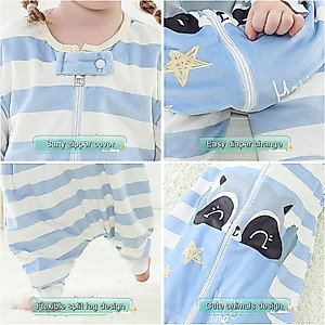 MICHLEY Unisex Baby Wearable Blanket Autumn Winter Toddler Sleeveless Sleeping Bag with Feet,Huanxiong,3-5T